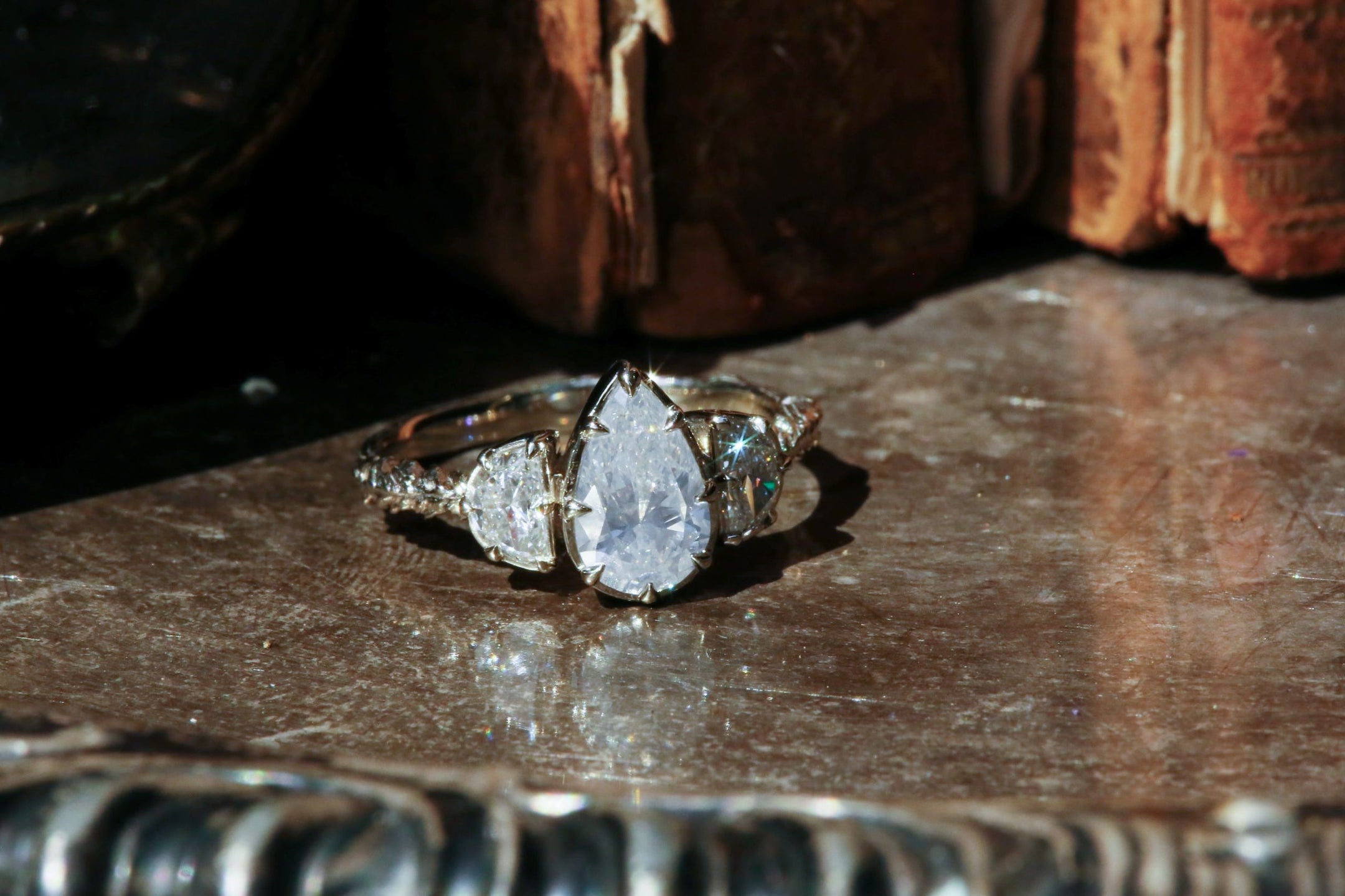The Sisters Three Heirloom Setting - Three Stone Diamond Engagement Ri ...