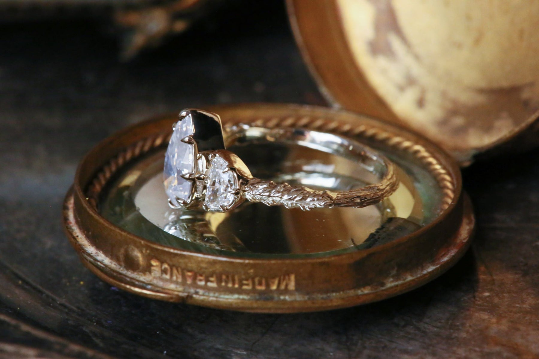 The Sisters Three Heirloom Setting - Three Stone Diamond Engagement Ri ...