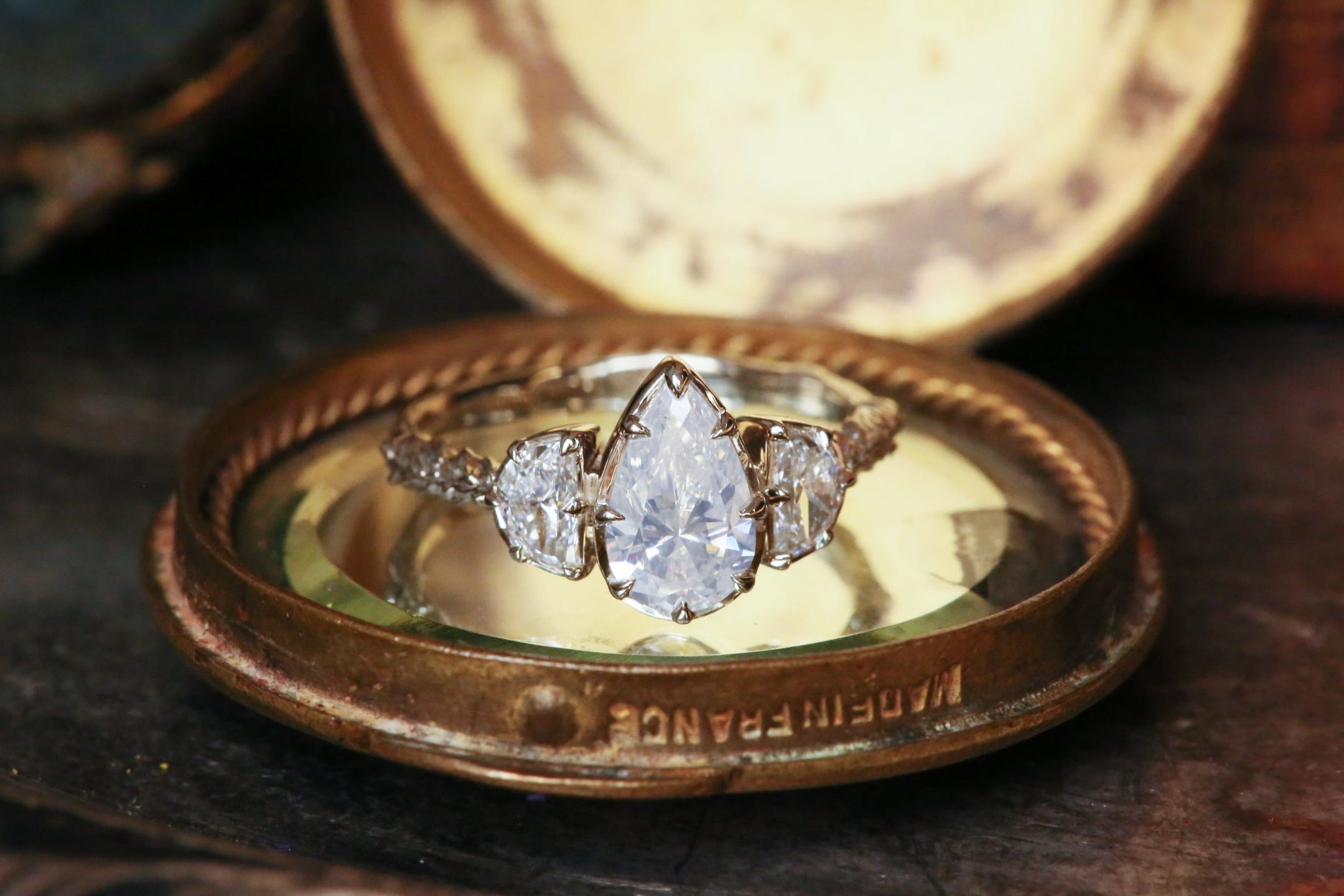 The Sisters Three Heirloom Setting - Three Stone Diamond Engagement Ri ...