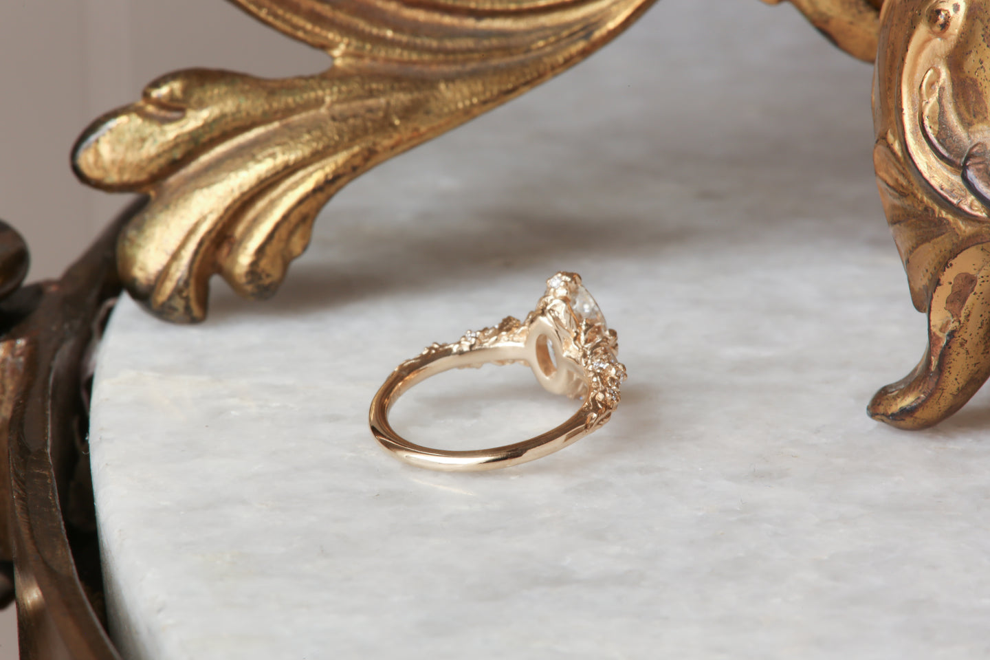 The Belladonna En Trois Ring in Lab Grown Brilliant Cut Oval Diamond - – The North Way Studio